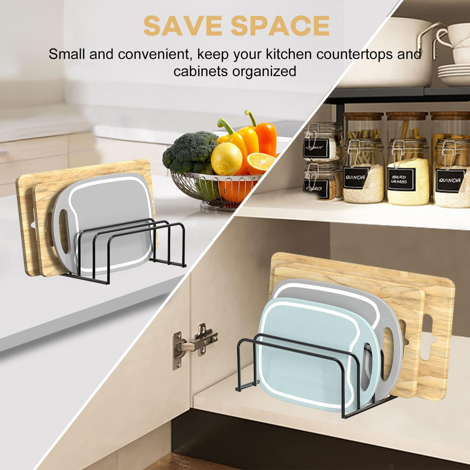 Prep & Savour Cutting Board Organizer, [2-Pack] Cutting Board Holder ...